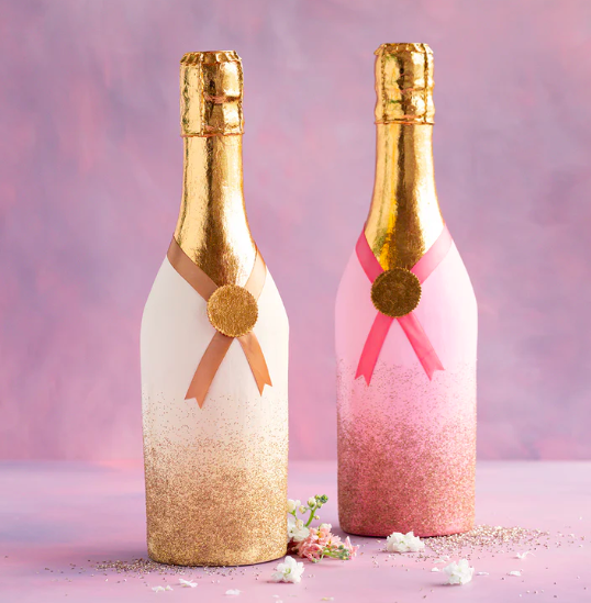 Decorated champagne bottles store